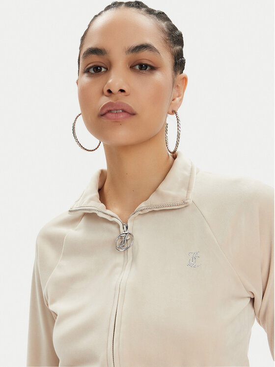 Juicy Couture Bluza Tasha JCWCT24306 Beżowy Slim Fit | Modivo.pl