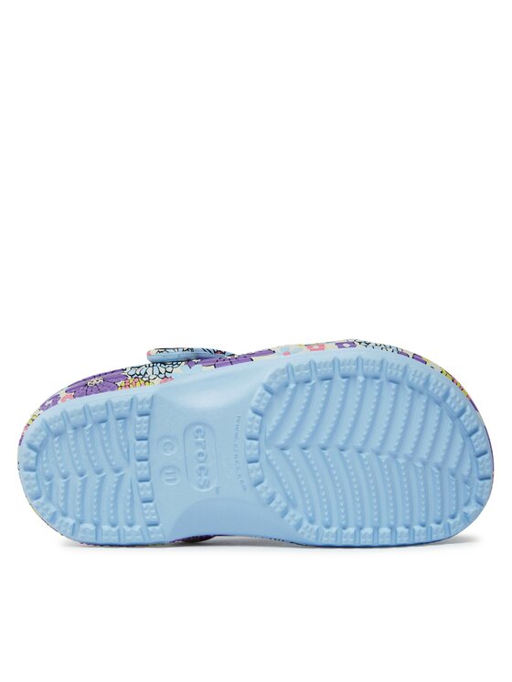 Crocs Pantoletten Crocs Classic Retro Floral Clog Kids 209059 Blau ...