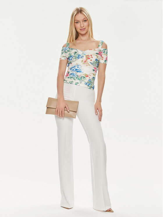 Guess Bluzka Emily W4GP17 KBAC2 Écru Regular Fit | Modivo.pl