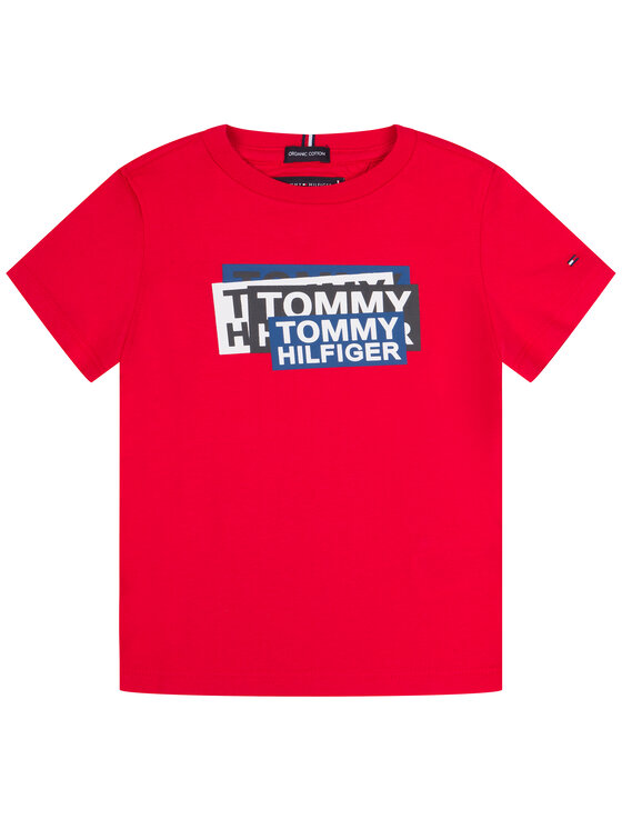 Tommy Hilfiger Тишърт Sticker KB0KB05124 M Червен Regular Fit | Modivo.bg
