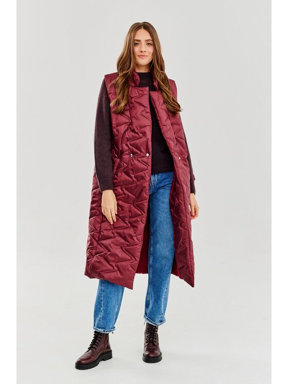 NAOKO Bezrękawnik Maroon Dream Bordowy Regular Fit | Modivo.pl