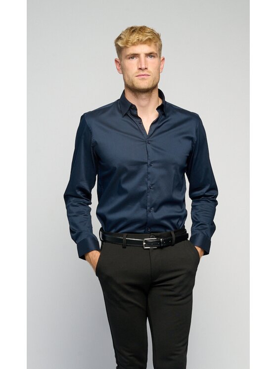 TeeShoppen Koszula 'Perform Collection' Granatowy Regular Fit | Modivo.pl