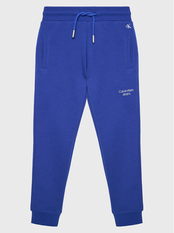 Calvin Klein Jeans Pantaloni Da Tuta Stack Logo Ib0ib01282 Blu Scuro