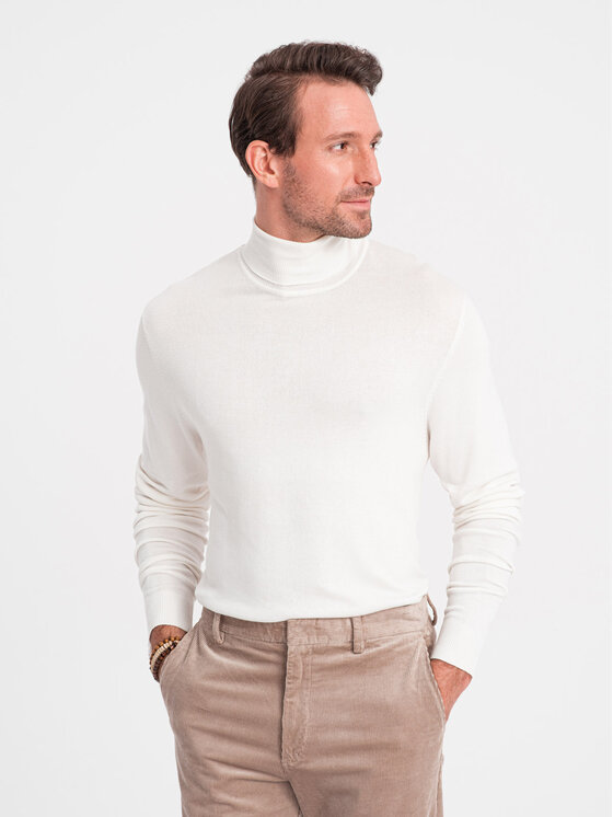 Ombre Sweter OM-SWTN-0101 Écru Fitting Fit | Modivo.pl