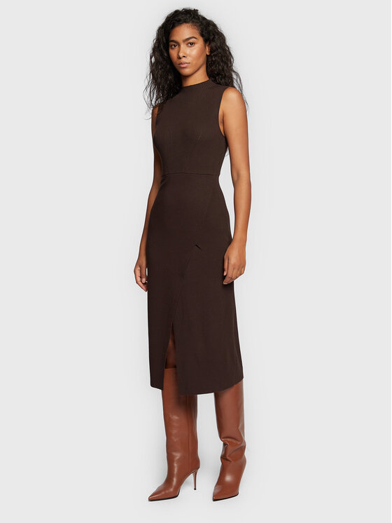 Morgan Trikotažinė suknelė 222-RMIMI Ruda Slim Fit | Modivo.lt