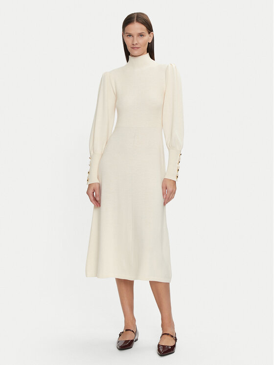 Luisa Spagnoli Sukienka dzianinowa Magalin 58414 Écru Regular Fit ...