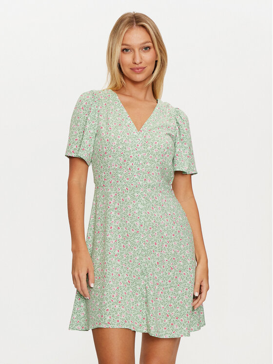 Vero Moda Letní šaty Alba 10292845 Zelená Regular Fit | Modivo.cz