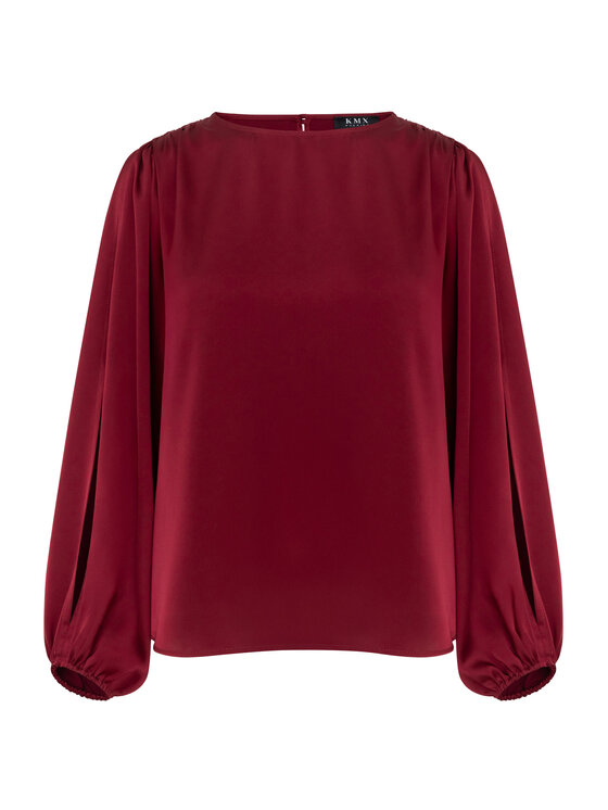 KMX Bluzka 505170004 Bordowy Loose Fit | Modivo.pl