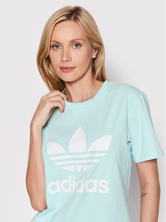 Adidas T Shirt Adicolor Classics Trefoil Hk9638 Niebieski Regular Fit