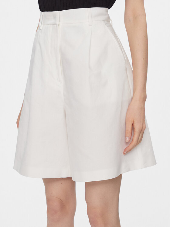 Weekend Max Mara Medžiaginiai šortai Ecuba 2415141022 Écru Relaxed Fit ...