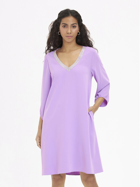 KMX Fashion Sukienka letnia 920370024 Fioletowy Flare Fit | Modivo.pl