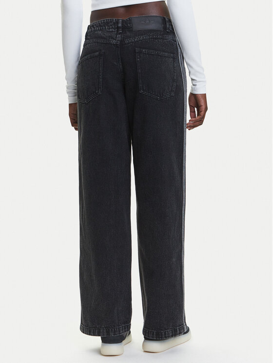 adidas Jeansy adicolor Denim 3-Stripes JD3109 Czarny Loose Fit | Modivo.pl