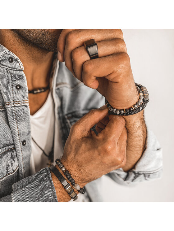 manoki Bransoletka BA986G Czarny | Modivo.pl