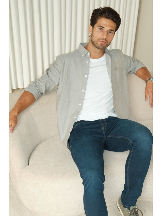 TeeShoppen Koszula 'Perform Collection' Szary Regular Fit | Modivo.pl