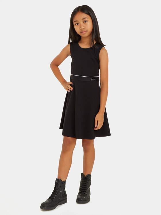 Calvin Klein Jeans Nyári ruha Logo Tape IG0IG02497 Fekete Regular Fit ...