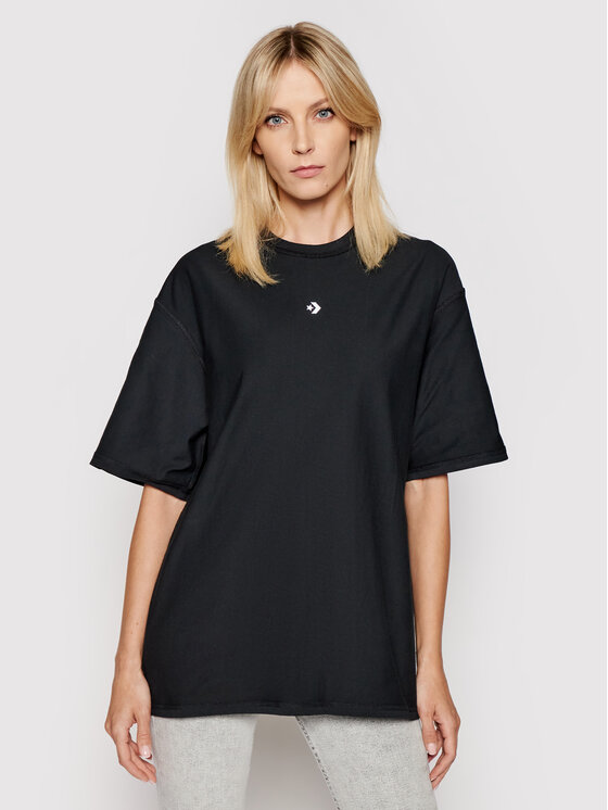 Converse T Shirt UNISEX Turnover 10020975 A02 Czarny Oversize Modivo.pl