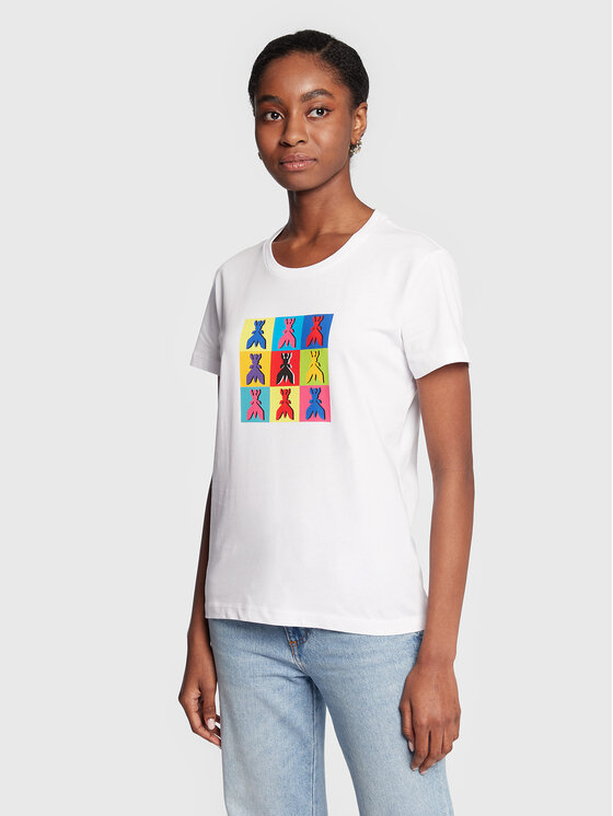 Patrizia Pepe T-Shirt 2M4231/J052-W103 Biały Regular Fit | Modivo.pl