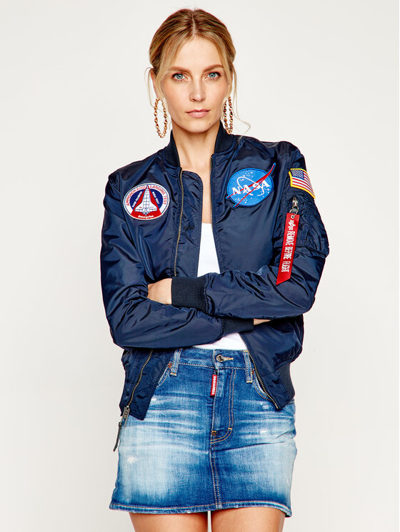 Alpha Industries Bomber striukė Ma-1 TT Nasa 186022 Tamsiai mėlyna ...
