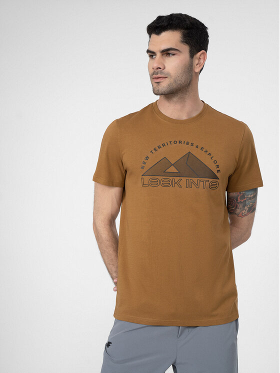 4F T-shirt 4FSS23TTSHM484 Beige Regular Fit | Modivo.it