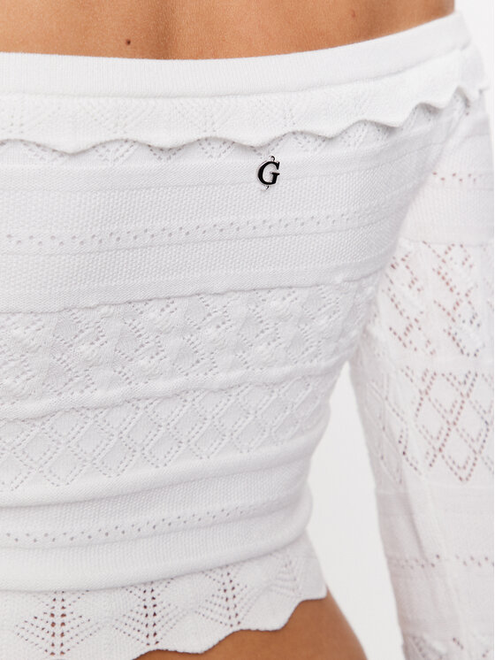 Guess Džemper Pointelle Deeta W3GR11 Z36H2 Bijela Regular Fit | Modivo.hr