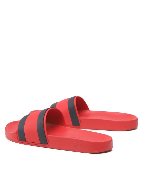 Tommy Hilfiger Pantoletten Rubber Th Flag Pool Slide FM0FM04263 Rot Modivo