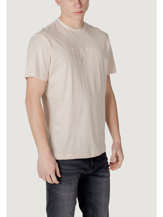 EA7 Emporio Armani T-Shirt 7M000224 AF10375 U1079 Écru Regular Fit | Modivo.pl