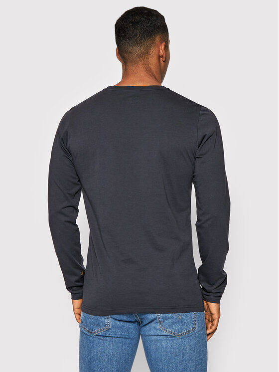 Alpha Industries Longsleeve Basic 100510 Dunkelblau Regular Fit | Modivo.de