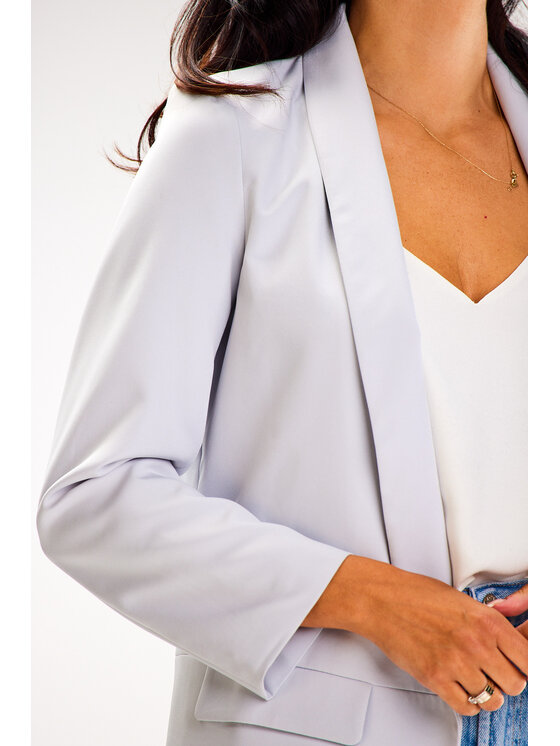 Awama Marynarka A621 Szary Basic Fit | Modivo.pl