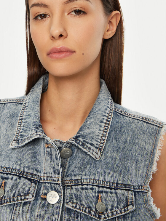 One Teaspoon Kamizelka 26832 Niebieski Regular Fit | Modivo.pl