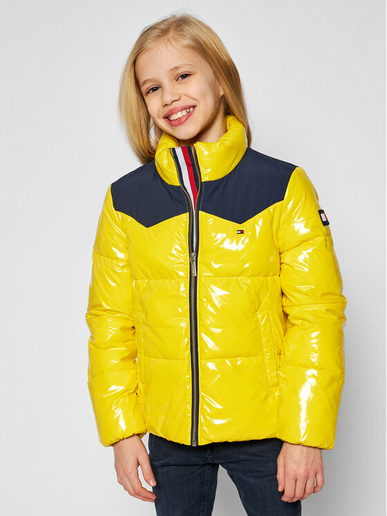 Tommy Hilfiger Daunenjacke Shiny Yoke Puffer KG0KG05384 D Gelb Regular Fit Modivo
