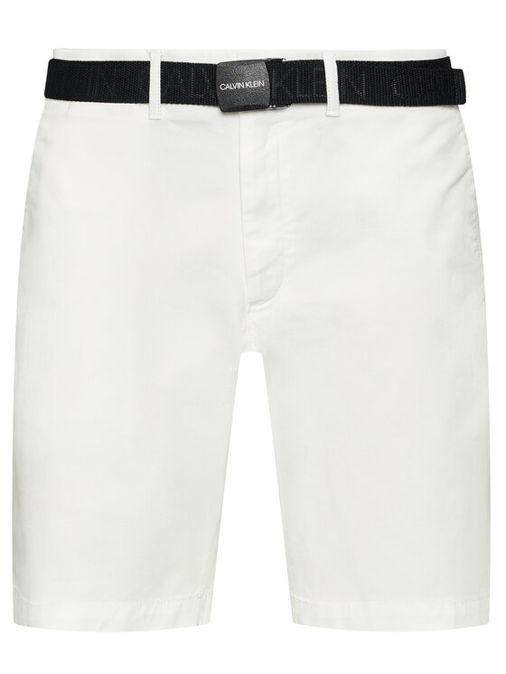 Calvin Klein Medžiaginiai šortai Garment Dye Belted K10k107164 Balta
