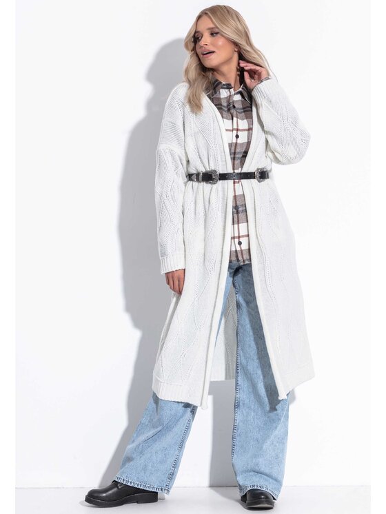 Fobya Sweter F1348-EKRU Écru Basic Fit | Modivo.pl