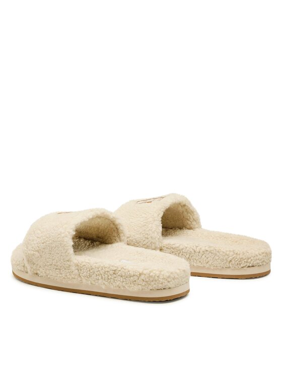 Tommy Hilfiger Pantoletten Th Sherpa Fur Slide FW0FW06718 Beige Modivo