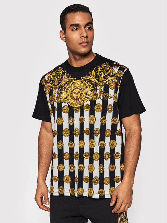Versace Jeans Couture T-Shirt Print Coin 72GAH6RC Schwarz Regular Fit ...