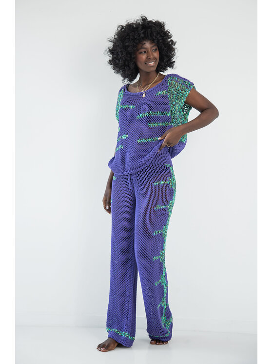 Fobya Komplet bluzka i spodnie F1857 Fioletowy | Modivo.pl