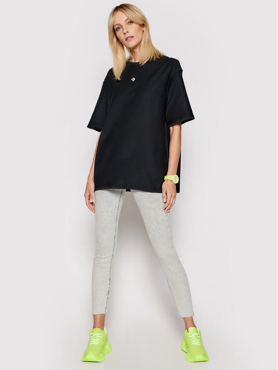 Converse T Shirt UNISEX Turnover 10020975 A02 Czarny Oversize Modivo.pl