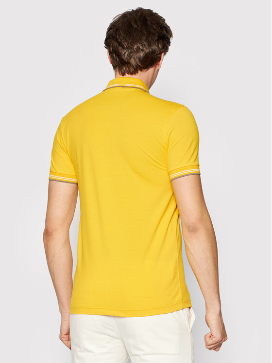 Boss Polo Paul Curved 50412675 Żółty Slim Fit | Modivo.pl