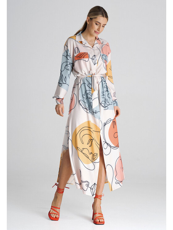 FIGL Sukienka codzienna M1000 Kolorowy Regular Fit | Modivo.pl