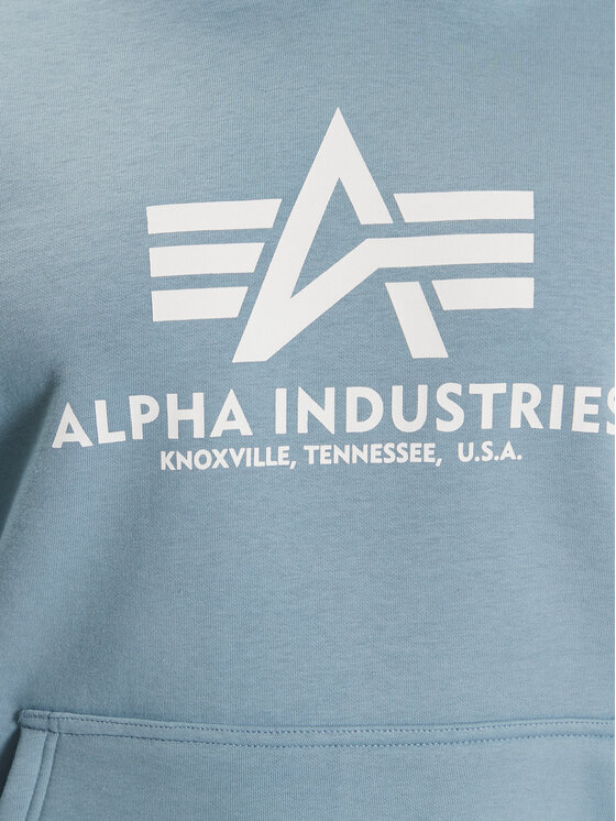 Alpha Industries Bluza Basic 196318 Niebieski Regular Fit | Modivo.pl