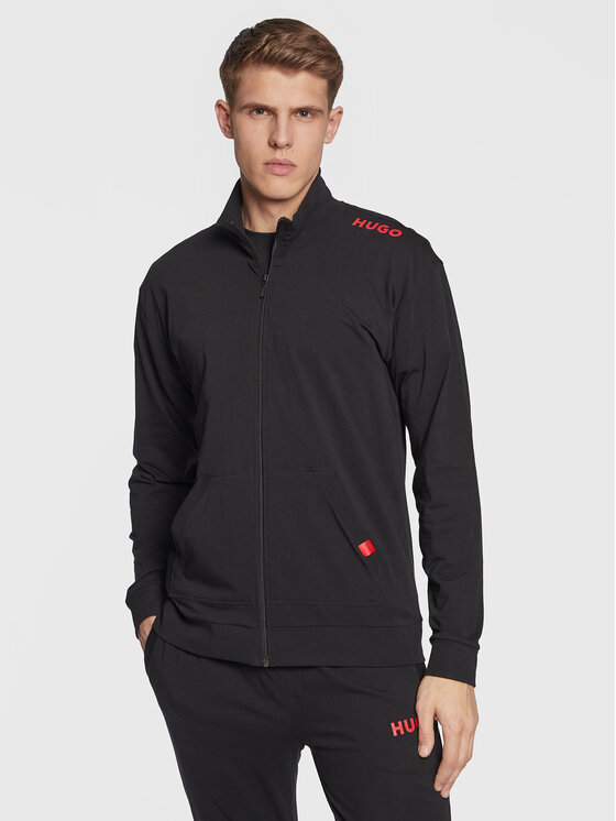 Hugo Bluza Labelled 50487782 Czarny Relaxed Fit | Modivo.pl
