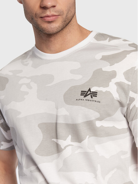 Alpha Industries T-Shirt Backprint T Camo 128507C Biały Regular Fit ...