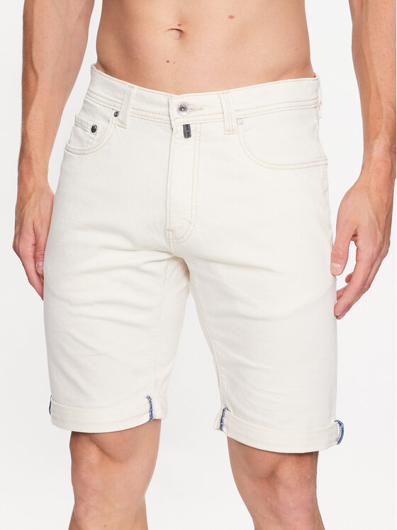 Pierre Cardin Szorty jeansowe 34520/000/8066 Écru Regular Fit | Modivo.pl