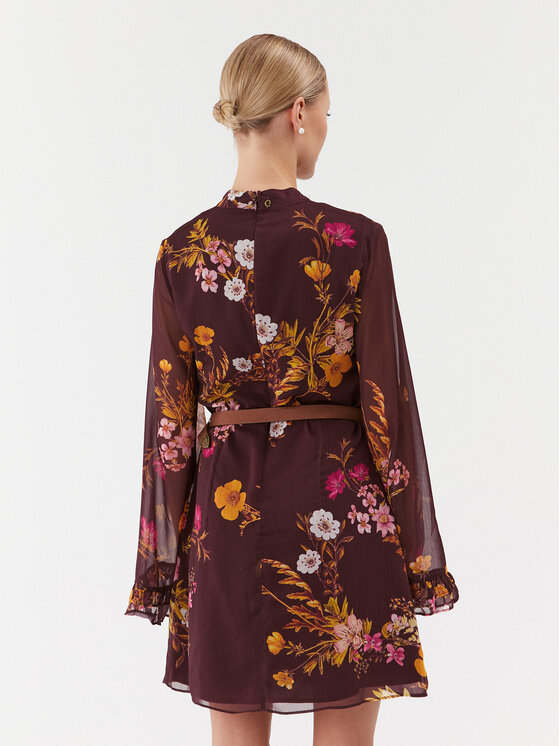 Guess Φόρεμα καθημερινό W3BK75 WDW52 Μπορντό Regular Fit | Modivo.gr