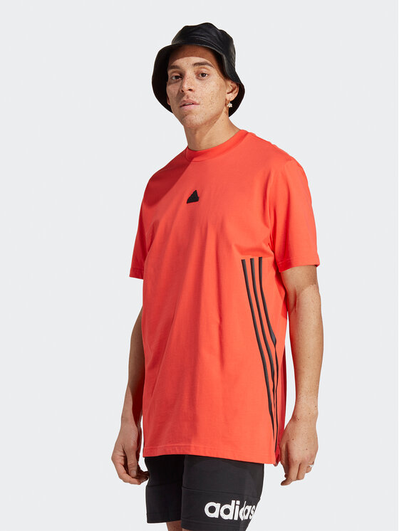 adidas T-Shirt Future Icons 3-Stripes T-Shirt IC8250 Czerwony Loose Fit | Modivo.pl