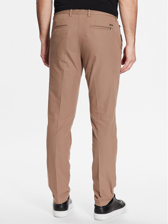 Boss Spodnie materiałowe Kaito1_T 50487754 Beżowy Slim Fit | Modivo.pl