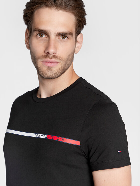 Tommy Hilfiger Тишърт Two Tone MW0MW27912 Черен Slim Fit | Modivo.bg