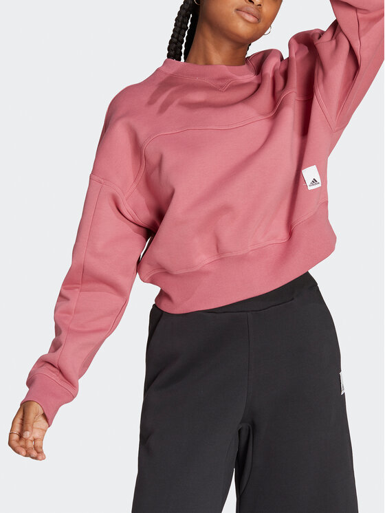adidas Jopa Lounge Fleece Sweatshirt HZ4377 Roza Loose Fit | Modivo.si