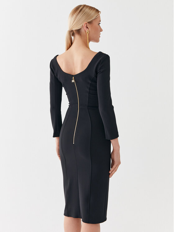 Elisabetta Franchi Sukienka koktajlowa AB-415-36E2-4421 Czarny Slim Fit ...