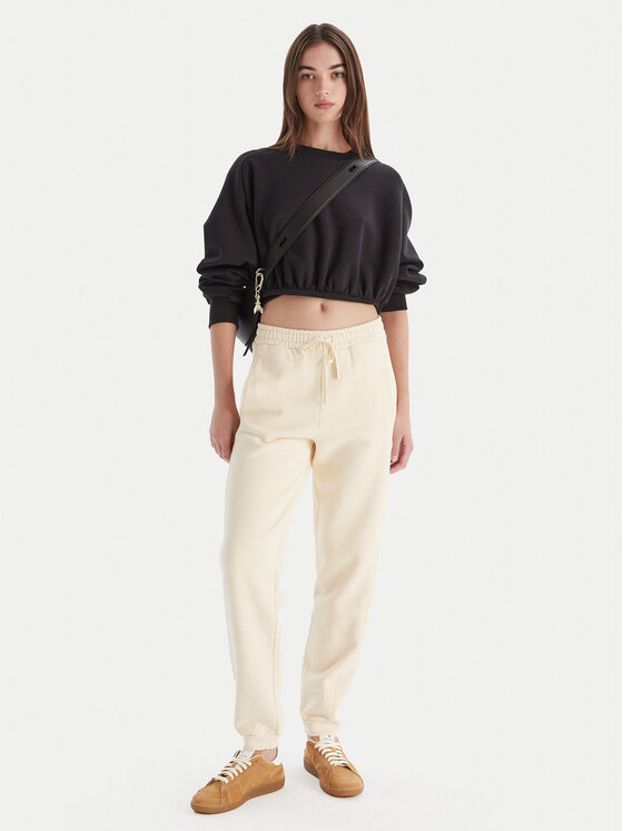 Patrizia Pepe Spodnie dresowe 2P1720/J079 W405 Écru Regular Fit | Modivo.pl