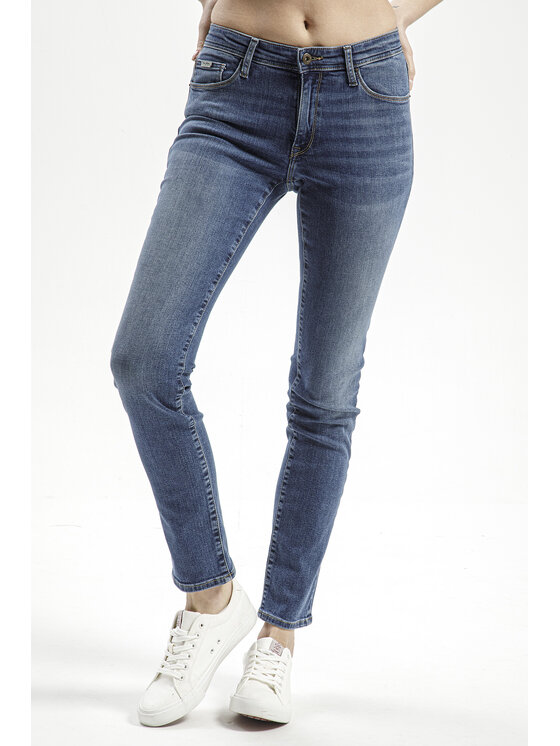 Cross Jeans Jeansy P 489-218 Niebieski Slim Leg | Modivo.pl